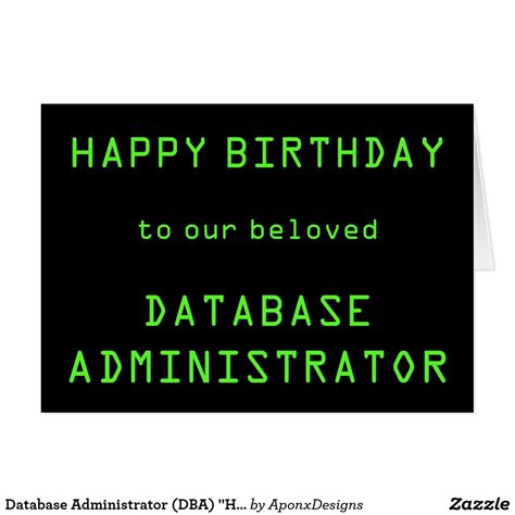 database administrator dba happy birthday card zazzle happy