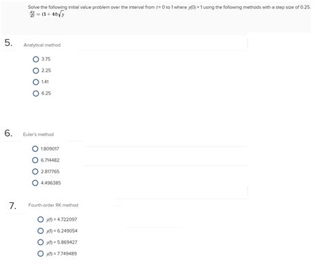 solved solve the following initial value problem over the