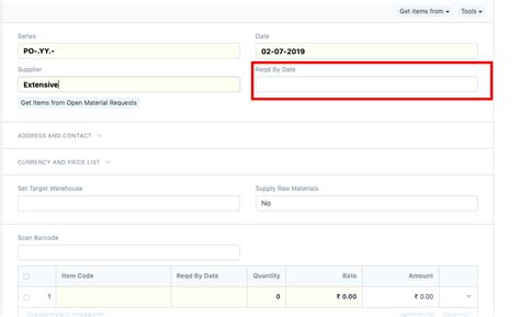 Reqd By Date In Purchase Order · Issue 18138 · Frappeerpnext · Github