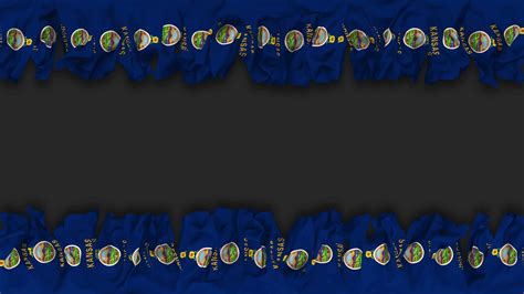 State Of Kansas Flag Hanging Banner Seamless Looping With Bump And
