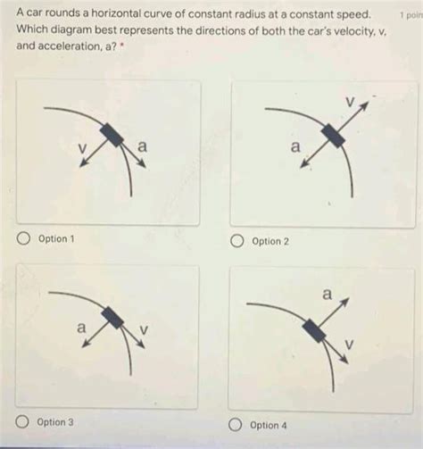 [answered] 1 poin a car rounds a horizontal curve of constant radius at