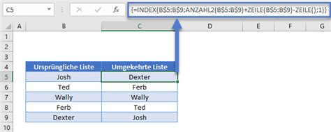 Reihenfolge Einer Liste Bzw Eines Bereichs Umkehren Excel And Gs Automate Excel