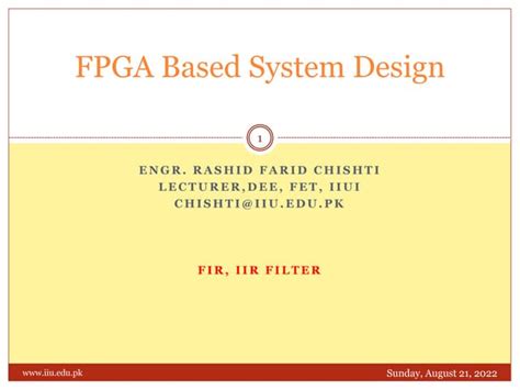Fir Filter Implementation Power Point Presentation Pptx
