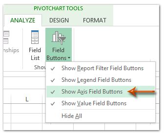 How To Show Or Hide Filed Buttons In Pivot Chart In Excel