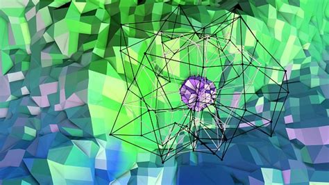 낮은 폴 리 현대 그라데이션 색상으로 추상적인 배경입니다 그리드와 공기에서 3d 개체 블루 그린 3 차원 표면 V8 0명에 대한 스톡 사진 및 기타 이미지 Istock