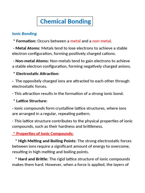 Ionic Bonding Pdf Ionic Bonding Ion