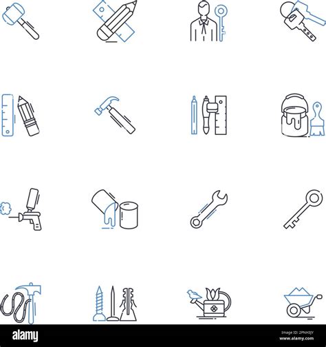 Information Research Line Icons Collection Inquiry Analysis Exploration Investigation Data
