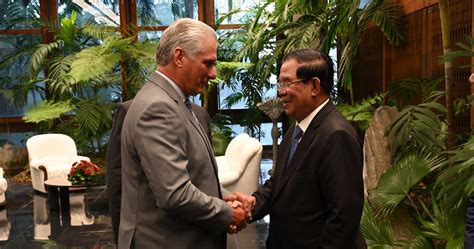 សម្ដេចតេជោ ហ៊ុន សែន អញ្ជើញចូលជួបពិភាក្សាទ្វេភាគី ជាមួយប្រធានាធិបតីគុយបា ក្រសួងព័ត៌មាន