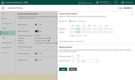 enabling backup archiving veeam backup for aws guide