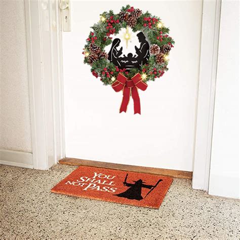 Badu Bg Коледни гирлянди Венец Свещени коледни гирлянди Висящи Орнаменти за стена на входната