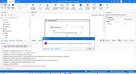 Cant Publish My Process To Orchestrator Orchestrator Uipath