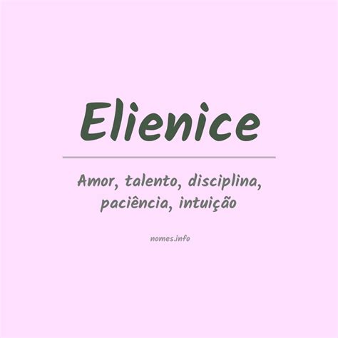 Significado Do Nome Elienice