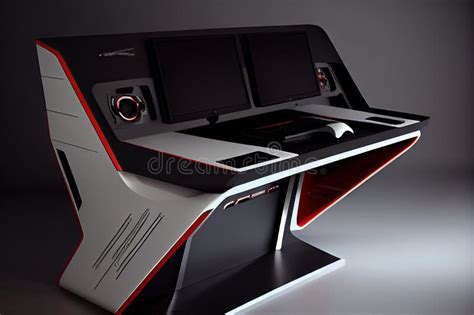 Modern Video Gaming Desk With Sleek And Minimalist Design Featuring Sleek Monitor And Keyboard