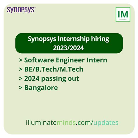 Synopsys Internship Hiring 20232024 Software Engineer Intern Bebtechmtech 2024