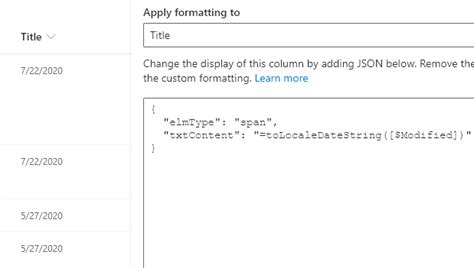 Tolocaledatestring Not Working In Json List View Formatting · Issue 6159 · Sharepointsp Dev