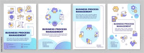 Bpm Management Blue Gradient Brochure Template Workflow Automation Leaflet Design With Linear