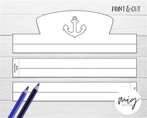 Paper Sailor Hat Template
