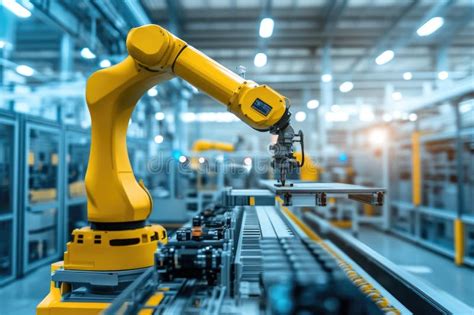 Automated Robotic Arm In Modern Industrial Environment Stock Image