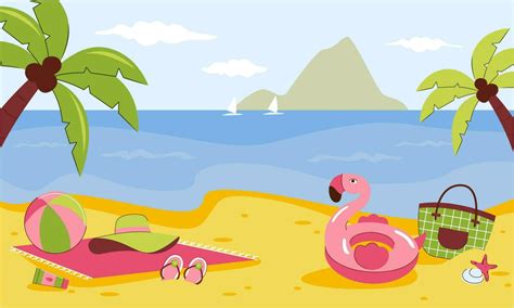 Summer Beach Scene Clipart Summer Beach Recreation Sun Landscape