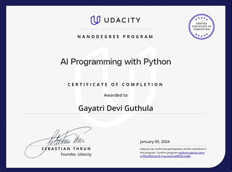 Completed Ai Engineering With Udacity Gayatri Devi Guthula Posted On