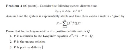 Problem 4 20 Points Consider The Following System