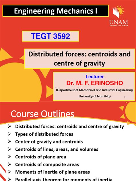 distributed forces centroids and c of gravity pdf force center of