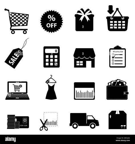 Shopping And Ecommerce Icon Set Stock Vector Image And Art Alamy