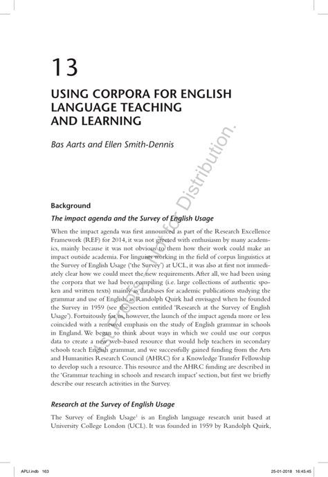 Pdf Using Corpora For English Language Teaching And Learning Draft