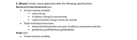 Solved 2 20 Pts Create A Java Application With The
