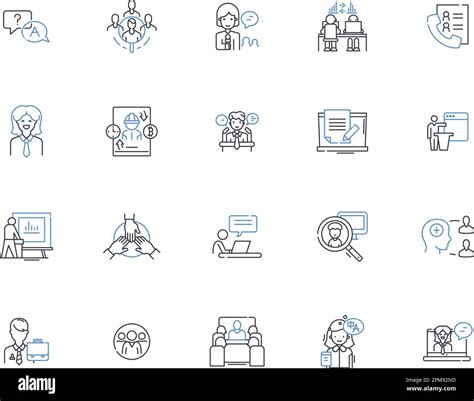 Empoyee Outline Icons Collection Employee Staff Worker Personel