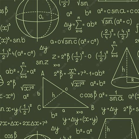 Premium Vector Formula Pattern Math Or Geometry Formulas With Letters And Numbers Graphs And