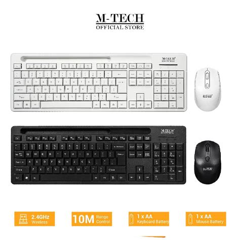 Jual M Tech Original Keyboard Mouse Wireless Set Stk 06 With Phone Holder Shopee Indonesia