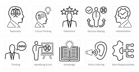 Premium Vector A Set Of 10 Critical Thinking Icons As Rationality Critical Thinking Experience