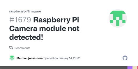 Raspberry Pi Camera Module Not Detected Issue Raspberrypi Firmware Github