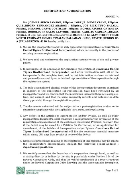 Certificate Of Authentication Pdf Certificate Of Authentication Pdf