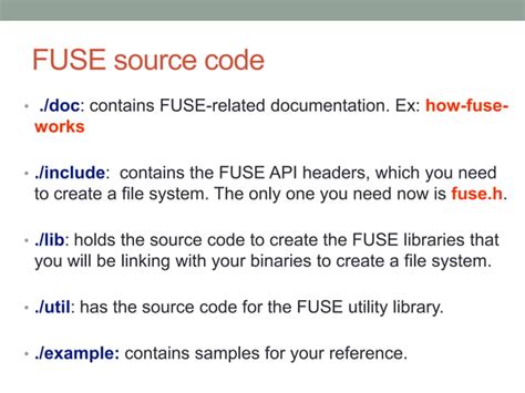 Fuse Filesystem In User Space Pptx