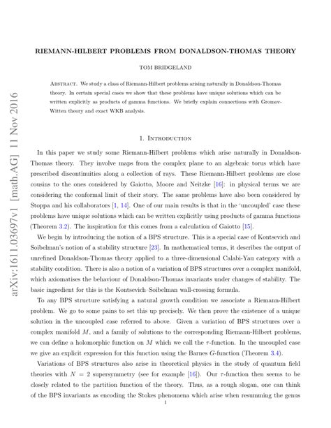 Pdf Riemann Hilbert Problems From Donaldson Thomas Theory