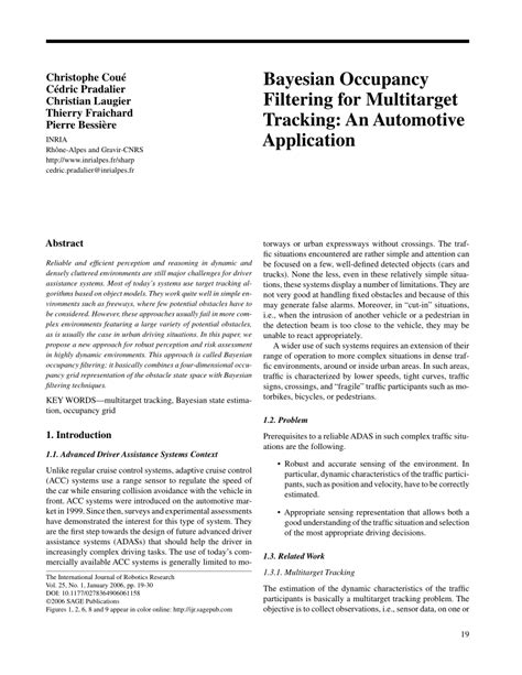 pdf bayesian occupancy filtering for multi target tracking an