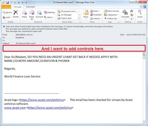 C How Can My Outlook Vsto Add In Modify The Read Email Form Stack