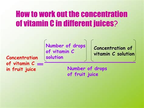 Ppt Determination Of The Concentration Of Vitamin C By Using Dcpip Test Powerpoint