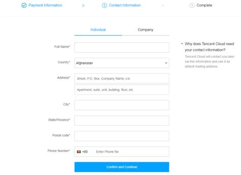 signing up for a tencent cloud account tencent cloud