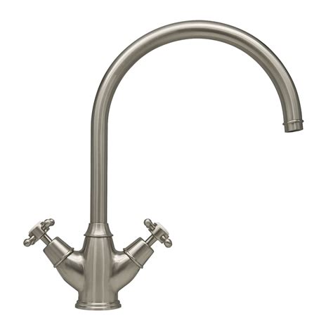 Bidbury And Co Yorkley Pewter Twin Lever Monobloc Tap With Crosshead