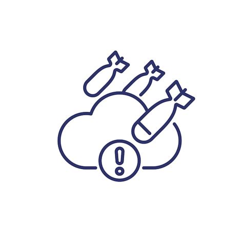 Premium Vector Hosting Under Ddos Attack Line Icon