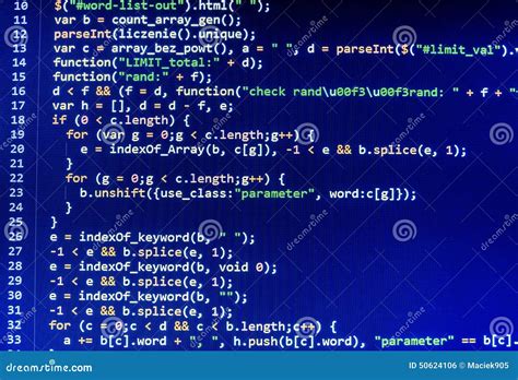 Codifica Dello Schermo Di Programmazione Di Codice Sorgente Pannello Dati Astratto Variopinto
