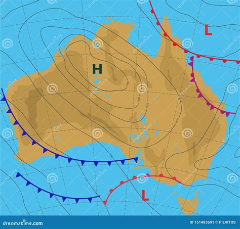 Weather Forecast Map Of Australia Meteorological Plan Of The Country