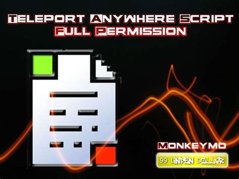 second life marketplace teleport anywhere script full permission