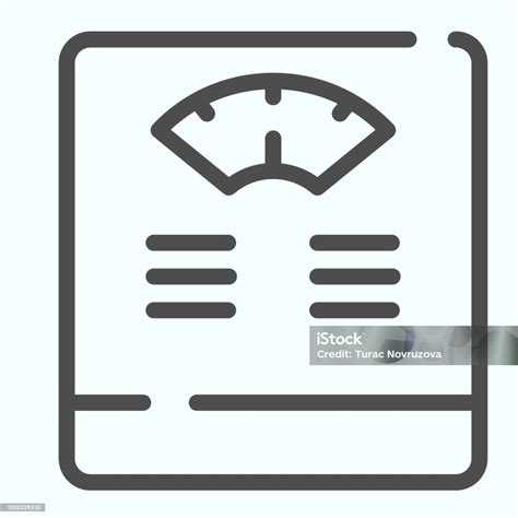 바닥 축척 선 아이콘입니다 욕실은 흰색에 격리 벡터 그림을 확장합니다 웹 및 앱을 위해 설계된 계량 기계 개요 스타일 디자인