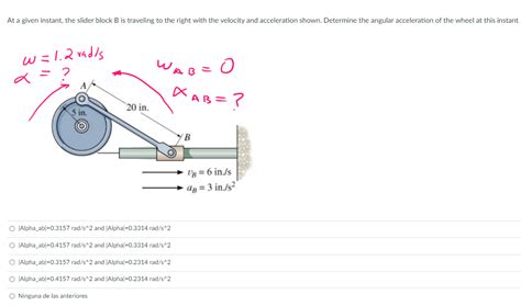 solved at a given instant the slider block b is traveling