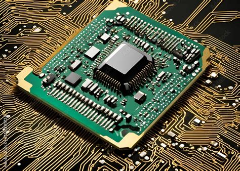 Electronic Chip And CPU From A Disassembled Mobile Phone Showcasing Its Processor Computer