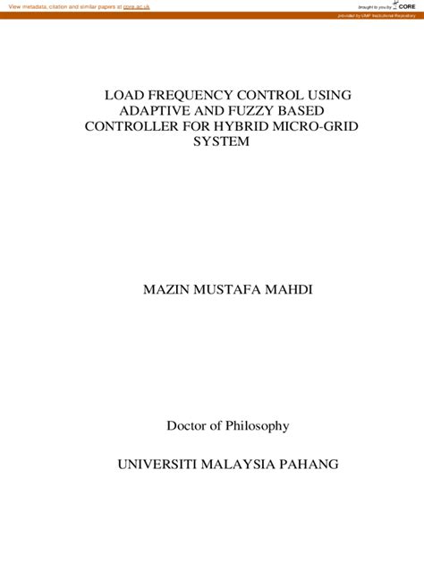 fillable online load frequency control using ump thesis template fax